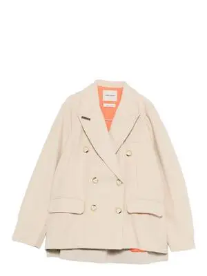 FRONT STREET 8 Cotton Double-breasted Jacket - Beige