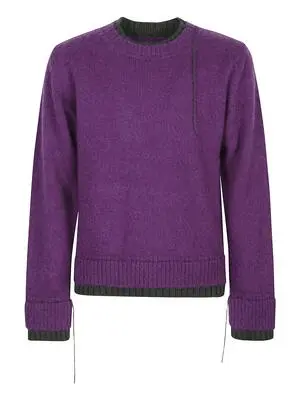 Sacai Wool Crewneck Sweater - Purple