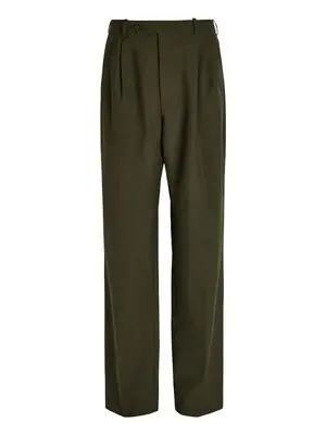 Ronny Kobo Soprano Pleated Straight-leg Woven Trousers - Green