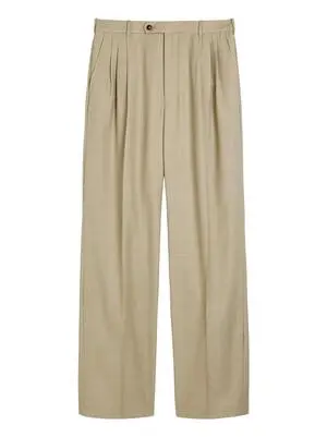 Ronny Kobo Soprano Pleated Straight-leg Woven Trousers - Taupe