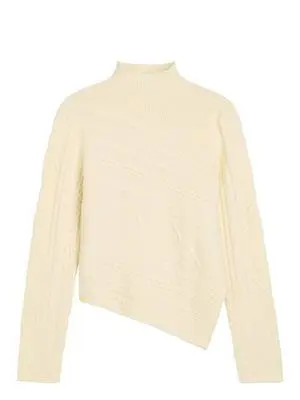 Staud Sidney Cable-knit Wool-blend Jumper - Ivory