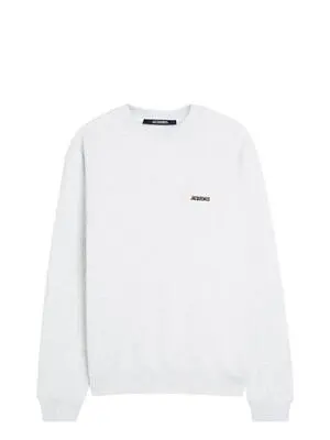 Jacquemus Le Sweatshirt Grosgrain Cotton Sweatshirt - Grey