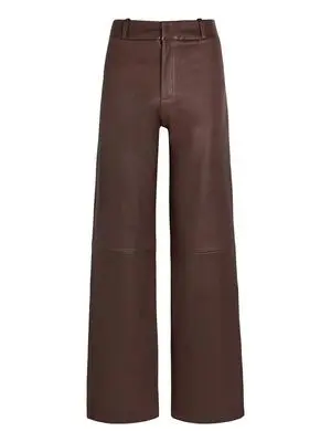 ARMA Marina Wide-leg Leather Trousers - Brown