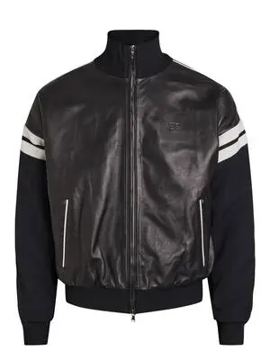 WALES BONNER Nomad Leather-paneled Jacket - Black