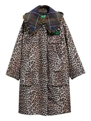 BARBOUR X GANNI Waterproof -print Shell Parka - Leopard