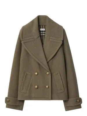 Burberry Wool Double-breasted Pea Coat - Beige