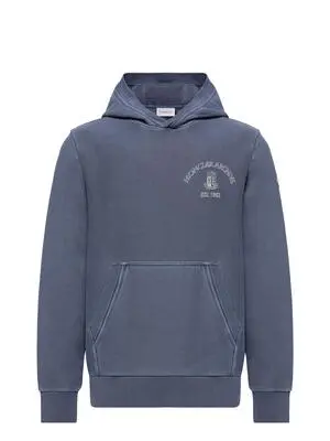 Moncler Rowing Logo Cotton Hoodie - Blue