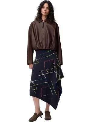 LOEWE Knee Length Argyle Wool Skirt