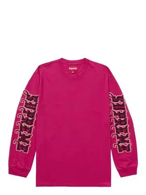 Supreme Intarsia Sleeve Long Sleeve Top - Pink