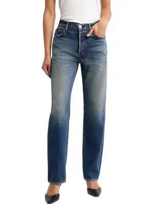 Moussy Vintage Arborwood Straight Leg Jeans - Blue