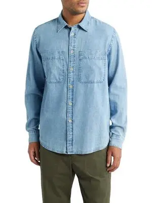 Paul Smith Casual Fit Organic Cotton Denim Button-up Shirt - Light Base