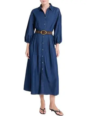 TWP Mason Denim Shirt Dress With Pockets - Indigo Resin