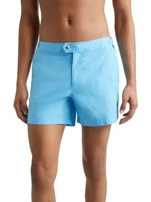 TOM FORD Poplin Swim Trunks - Combo Light Blue/white