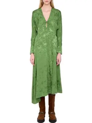 Zadig&Voltaire Rouna Horse Pattern Jacquard Silk Dress - Verveine