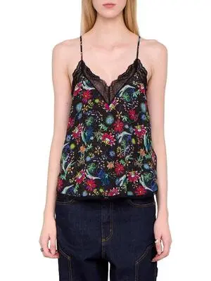 Zadig&Voltaire Christy Virgin Garden Print Camisole - Encre