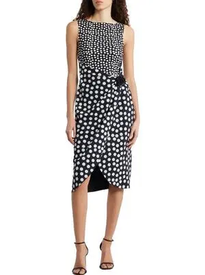 Chiara Boni La Petite Robe Gekan Polka Dot Sheath Dress - Bette Small Black