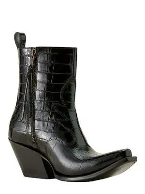 Ariat Jade X Toe Cowboy Boot - Luxe Caviar Croc Print