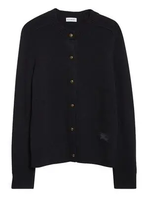Burberry Clara Ekd Cashmere Blend Cardigan - Black