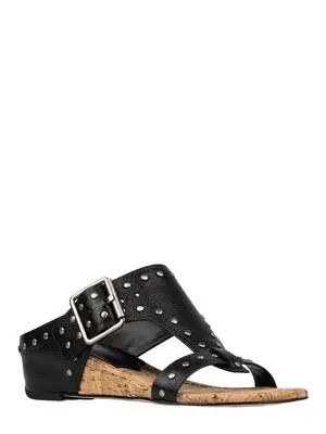 DONALD PLINER Buckle Wedge Sandal - Black