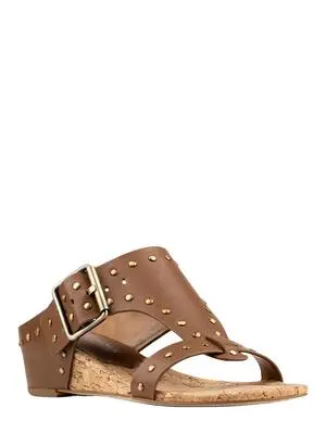 DONALD PLINER Buckle Wedge Sandal - Saddle