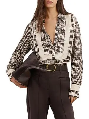 REISS Harper Houndstooth Shirt