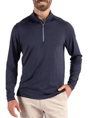 Cutter & Buck Coastline Epic Comfort Half Zip Performance Pullover Navy Blue