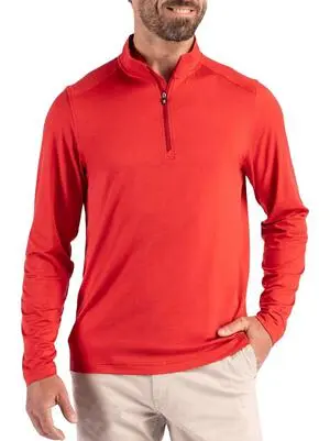 Cutter & Buck Coastline Epic Comfort Half Zip Performance Pullover Red
