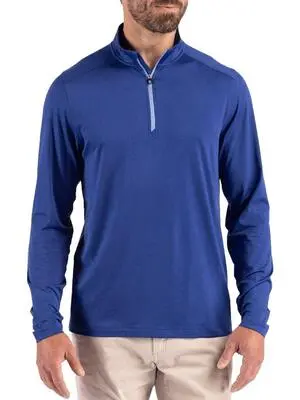 Cutter & Buck Coastline Epic Comfort Half Zip Performance Pullover Tour Blue