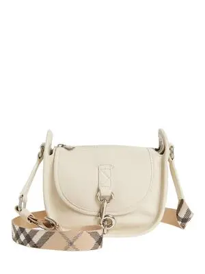 Burberry Mini B-clip Leather Crossbody Bag - Soap