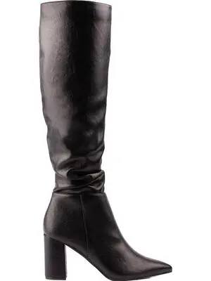V.GAN LONDON Knee-high Slouched Boots - Black