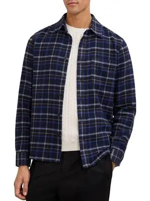 REISS Sam Plaid Button-up Shirt - Navy
