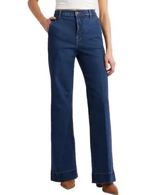 HIDDEN JEANS High-waist Flare Trouser Jeans - Dark Wash