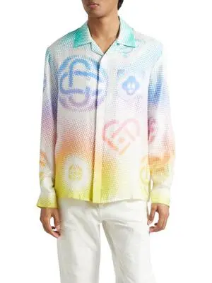 Casablanca Gradient Monogram Silk Camp Shirt - Halftone Repeats Lo