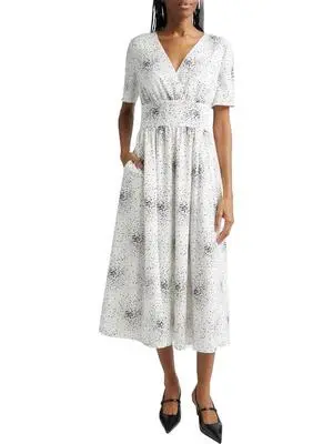 Emporio Armani Dotted V-neck Midi Dress - Polka Dot