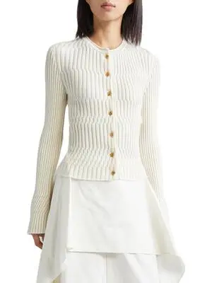 EENK Wool Ribbed Knit Cardigan