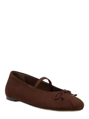 STUART WEITZMAN Prima Bow Mary Jane Flat - Walnut