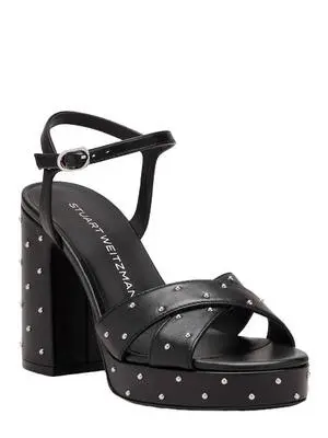 STUART WEITZMAN Studded Platform Sandal - Black