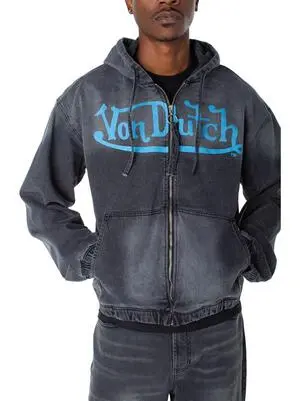 VON DUTCH Invader Patch Acid Zip-Up Hoodie Jacket