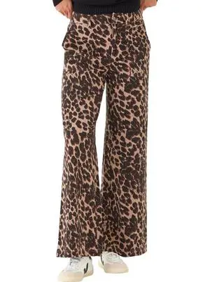 THREADS 4 THOUGHT Animal Print Twill Wide Leg Pants - Balsa