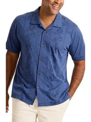 Tommy Bahama Palm Fresco Beach Islandzone® Button-up Camp Shirt - Carbon Navy