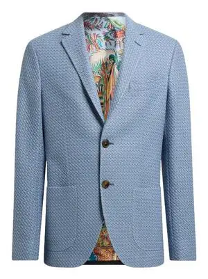 Etro Roma Jersey Jacquard Sport Coat - Blue