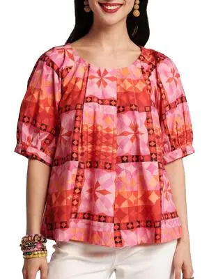 FRANCES VALENTINE Zonda Mosaic Top - Pink/multi