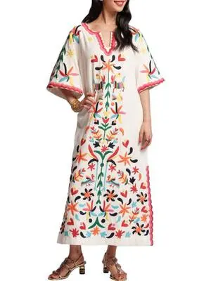 FRANCES VALENTINE Charming Caftan Veracruz - Oyster/multi