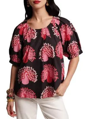 FRANCES VALENTINE Zonda Peacock Top - Black/multi
