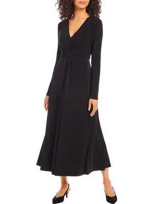 Karen Kane Monroe Travel Jersey Long Sleeve Midi Dress - Black