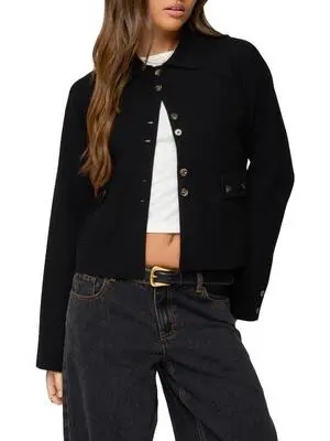 EDIKTED Lorne Compact Knit Jacket - Black
