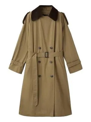 Mango Double-breasted Trench Coat - Khaki Green