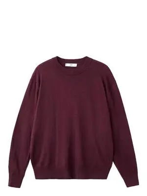 Mango Fine Knit Crewneck Sweater Wine