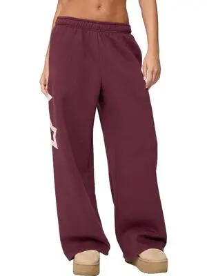 EDIKTED Starly Straight-leg Sweatpants - Burgundy