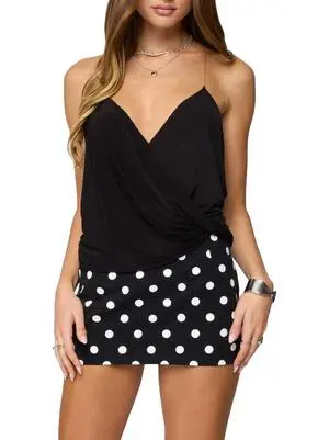 EDIKTED Ainsley Wrap Front Top - Black